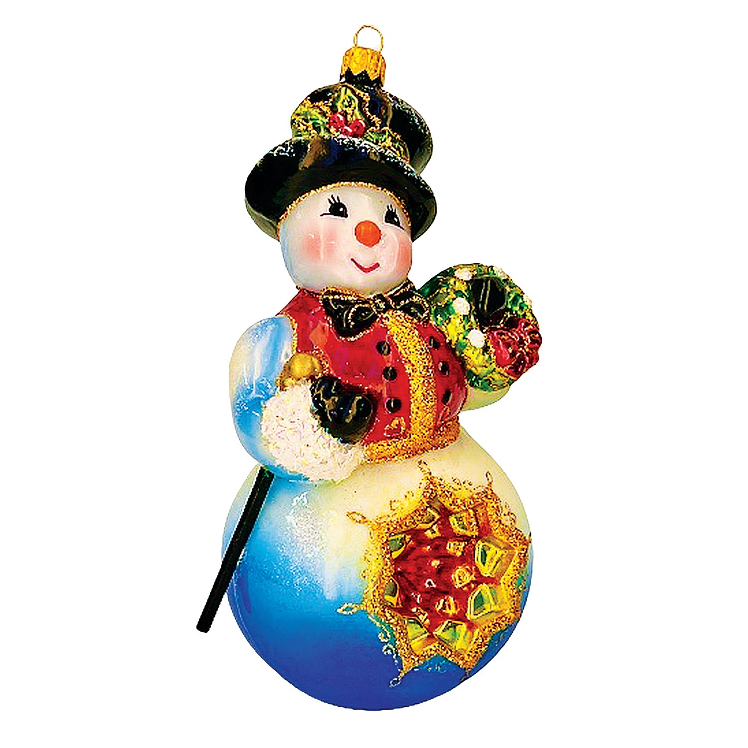 Heartfully Yours JOLLY OLE' SNOWY - BLACK HAT 21232 Ornament LE 396 Sn ...